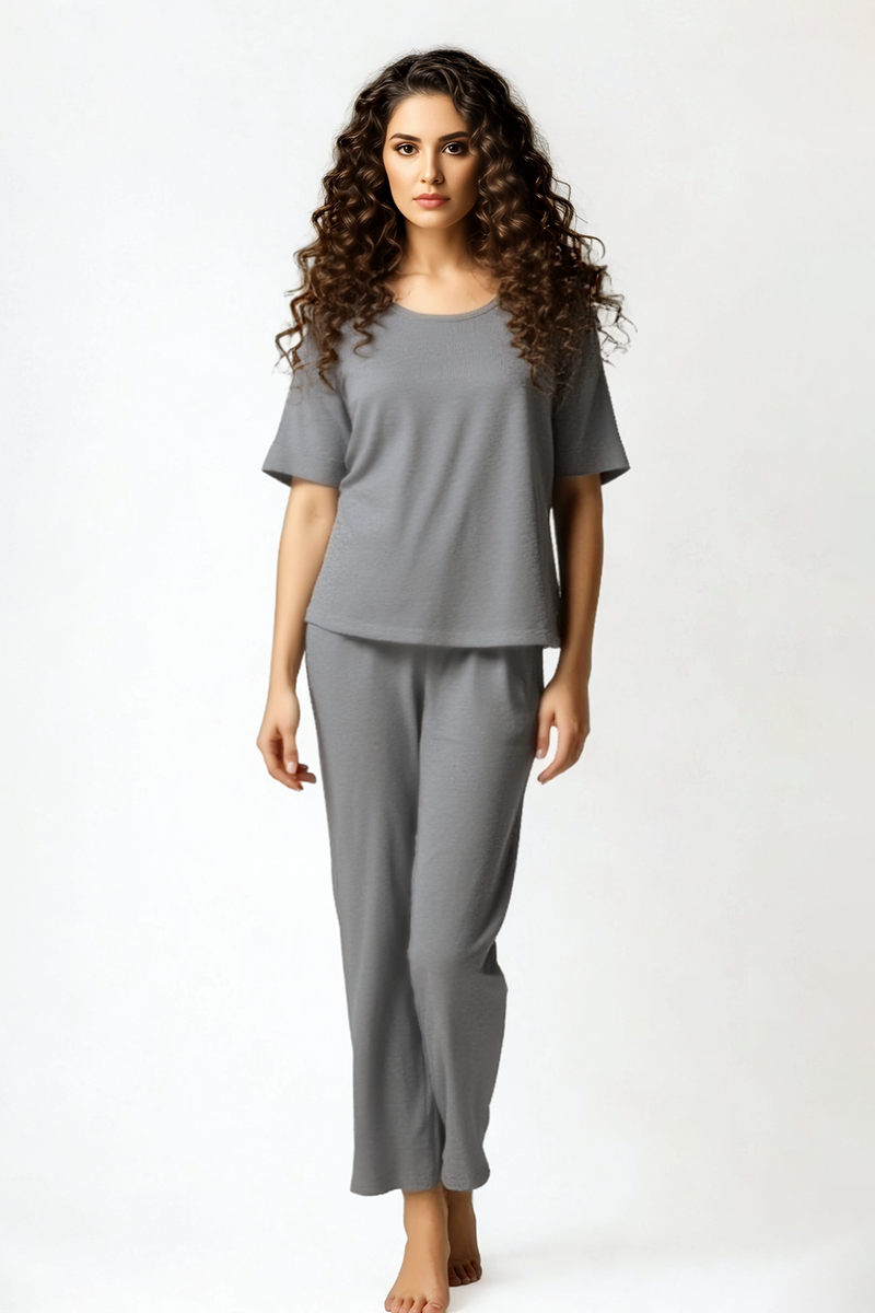 BLS - Seren Viscose Pajama Set - Grey – British Lingerie Studio Pakistan